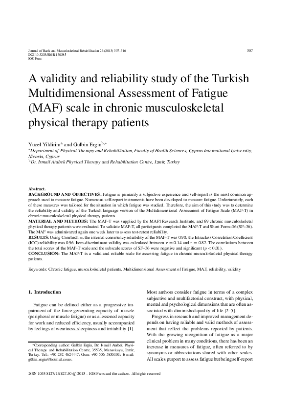 (PDF) A validity and reliability study of the Turkish Multidimensional ...
