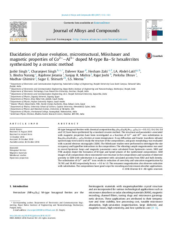Elucidation of phase evolution, microstructural, M € ossbauer and ...