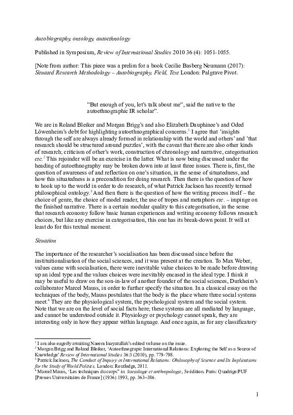 (DOC) Autobiography, Ontology, Autoethnography.doc