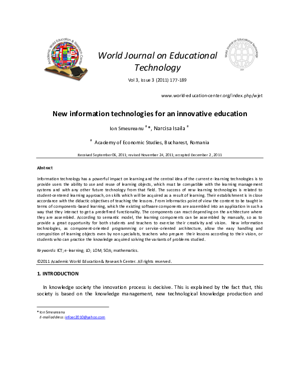 (PDF) Innovative E-Learning Through IT Integration