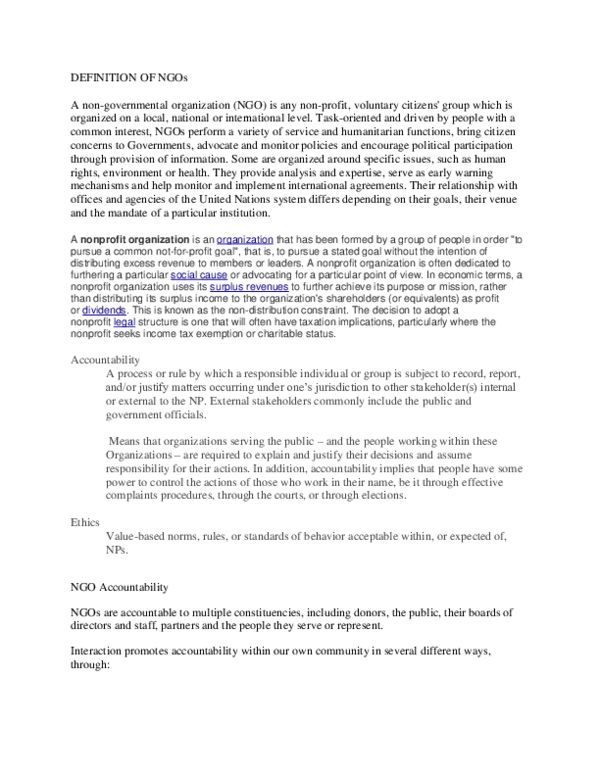 (DOC) DEFINITION OF NGOs