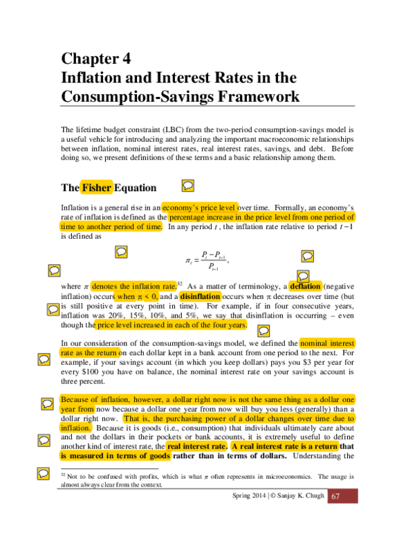 (PDF) Chapter 4 Inflation and Interest Rates in the Consumption-Savings ...