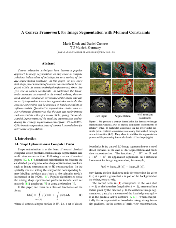 (PDF) A Convex Framework for Image Segmentation with Moment Constraints