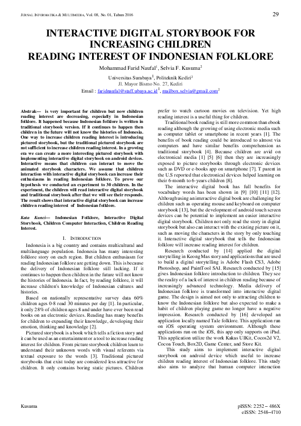 (PDF) INTERACTIVE DIGITAL STORYBOOK FOR INCREASING CHILDREN READING ...