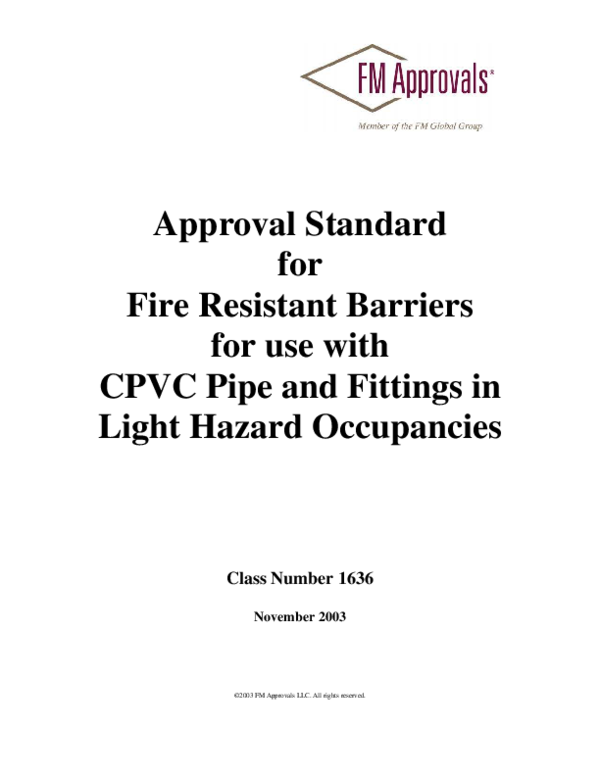 (PDF) Approval Standard for Fire Resistant Barriers for use with CPVC ...