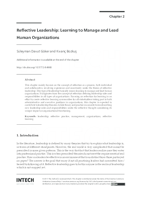 (PDF) Reflective Leadership: Learning to Manage and Lead Human ...