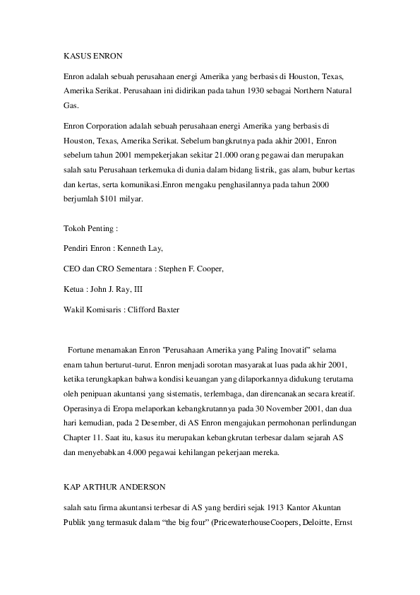 (DOC) KASUS ENRON
