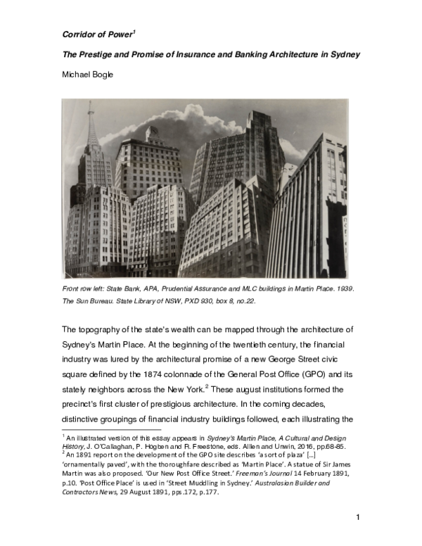 (PDF) Insurance and Banking Architecture in Sydney (Australia)
