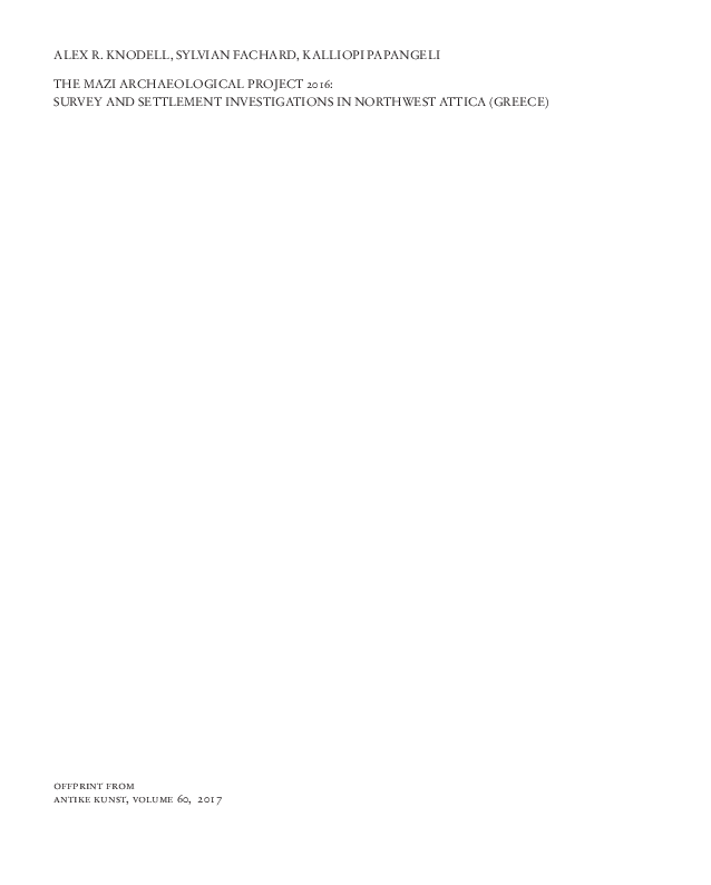 (PDF) The Mazi Archaeological Project 2016: Survey and Settlement ...