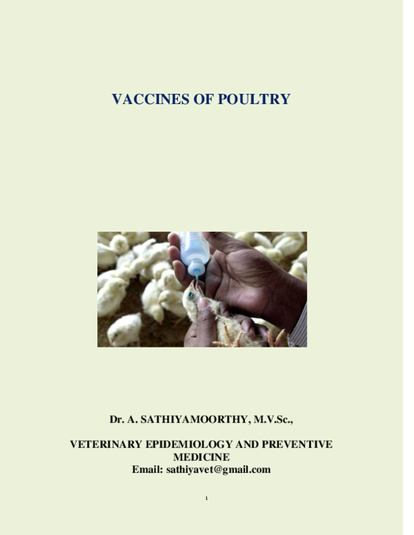 (PDF) VACCINES OF POULTRY