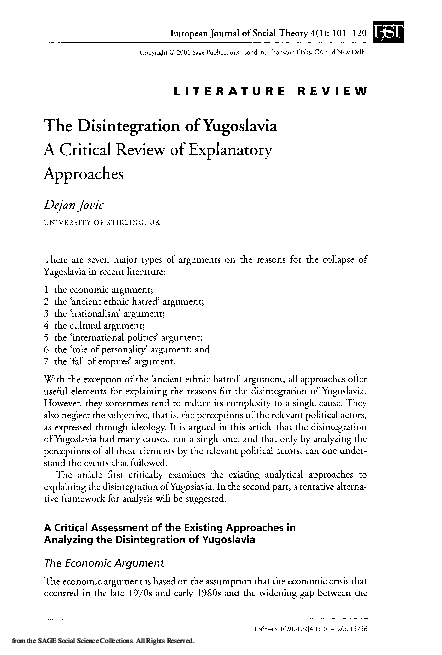 (PDF) Dejan Jovic A Critical Review