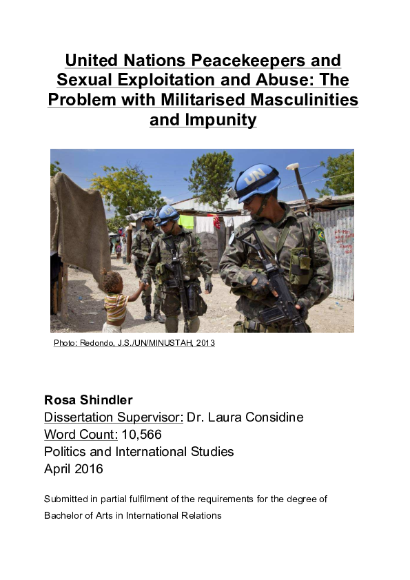 (PDF) United Nations Peacekeepers and Sexual Exploitation and Abuse: The Problem with ...