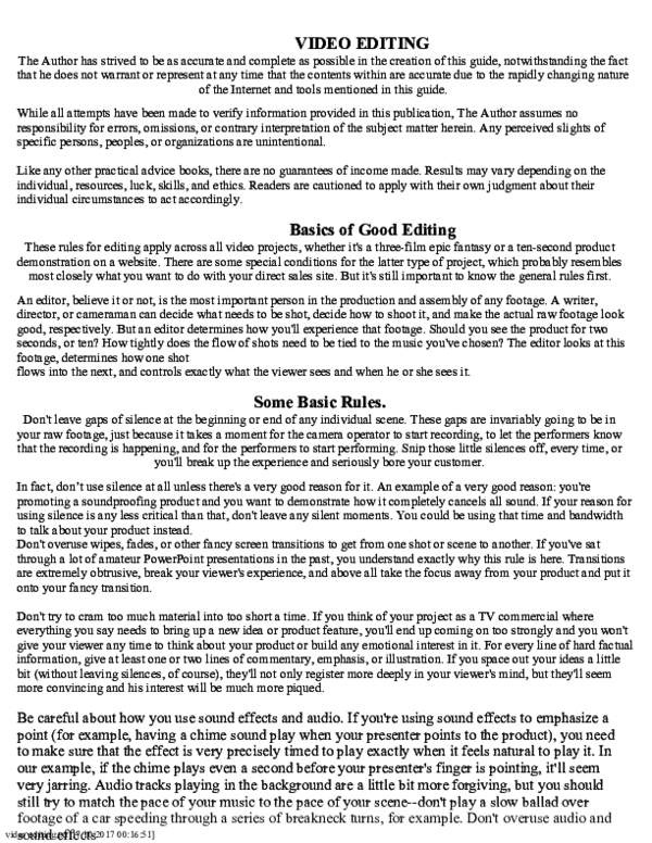 (PDF) VIDEO EDITING