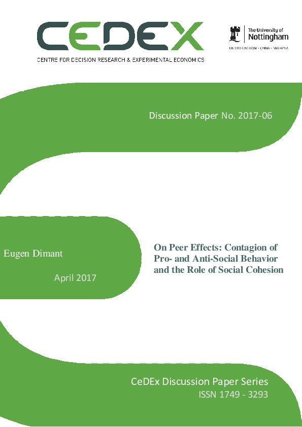 (PDF) On Peer Effects: Contagion of Pro-and Anti-Social Behavior and ...