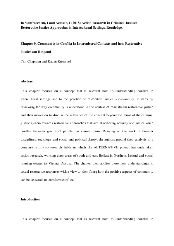 (DOC) Community in Conflict in Intercultural Contexts and how ...