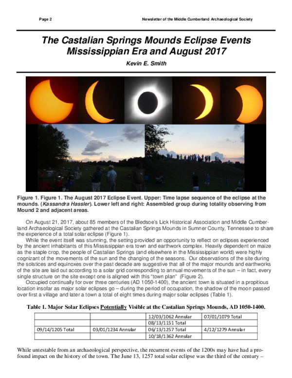 (PDF) Mississippian Eclipse Events at Castalian Springs