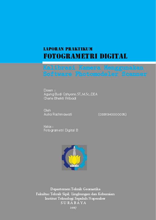 (PDF) KALIBRASI KAMERA MENGGUNAKAN SOFTWARE PHOTOMODELER SCANNER.pdf
