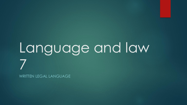 (PPT) Language and law