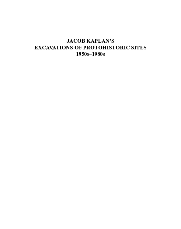 (PDF) EXCAVATIONS AT RISHPON 4, TEL AVIV (1978–1990)
