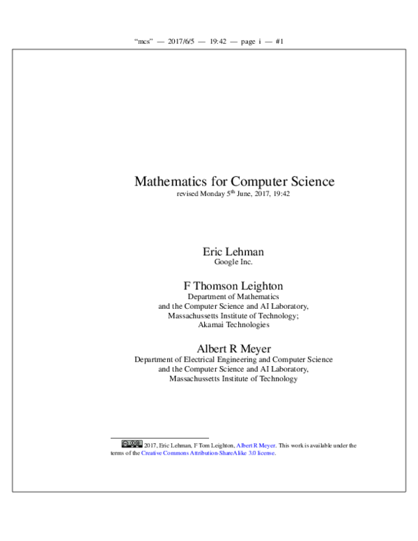 (PDF) Mathematics for Computer Science