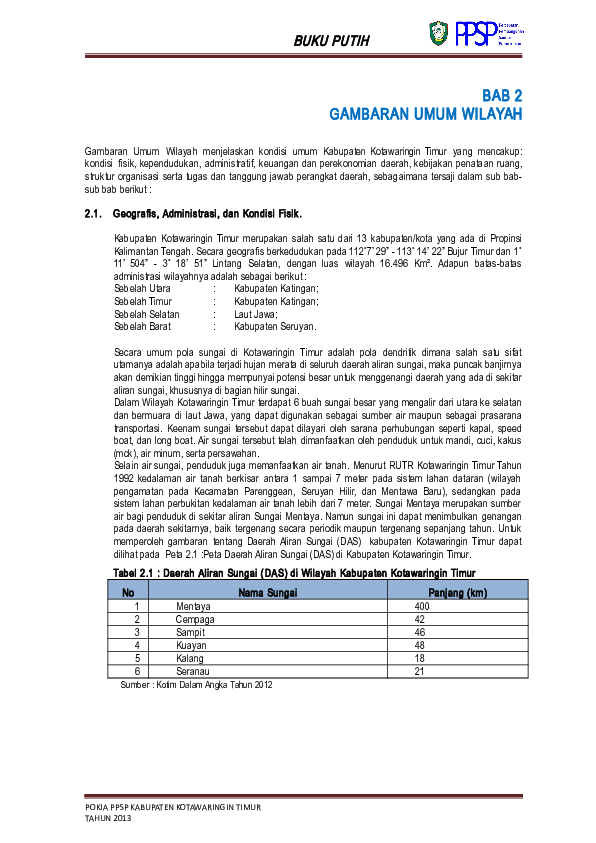 (DOC) DRAF BAB 2 BPS KOTIM (revisi II)