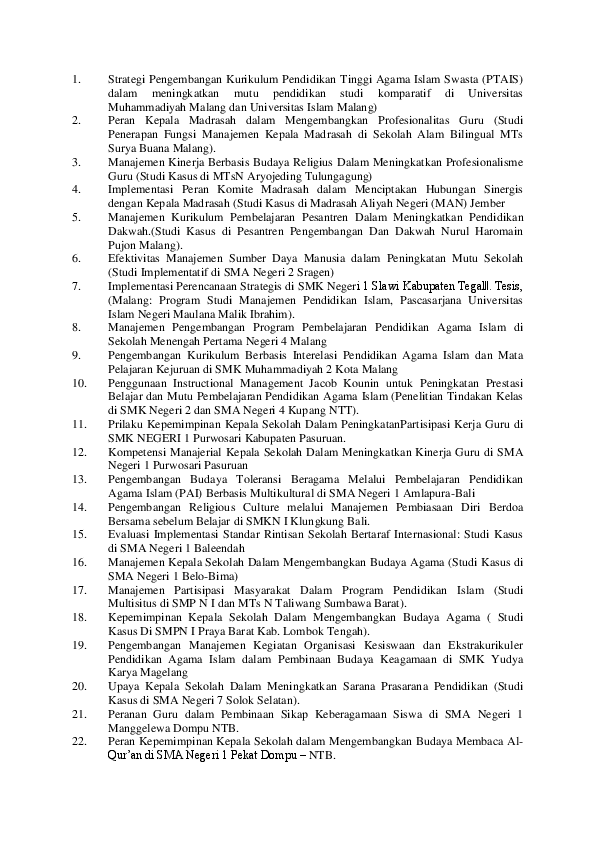 (DOC) Contoh judul tesis MPI