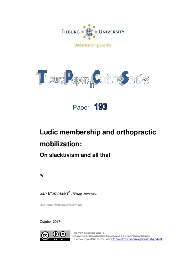 (PDF) Ludic membership and orthopractic mobilization: On slacktivism ...