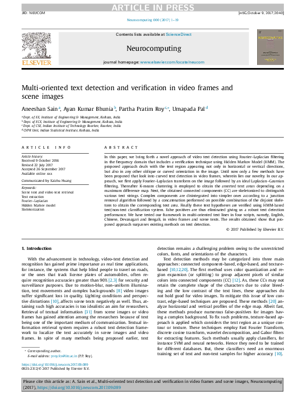 Pdf Multi Oriented Text Detection And Verification In Video Frames And Scene Images Aneeshan