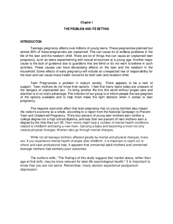 (DOC) Chapter I THE PROBLEM AND ITS SETTING