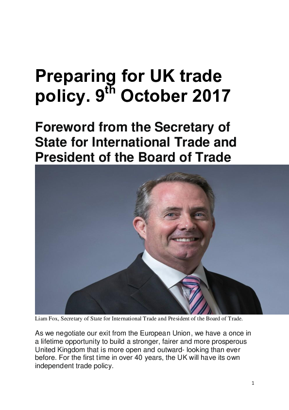 (PDF) Preparing for our future Preparing for UK trade policy Foreword ...