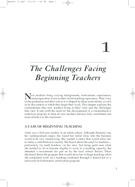 (PDF) The Challenges Facing Beginning Teachers A CASE OF BEGINNING TEACHING