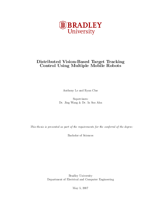 Pdf Distributed Vision Based Target Tracking Control Using Multiple