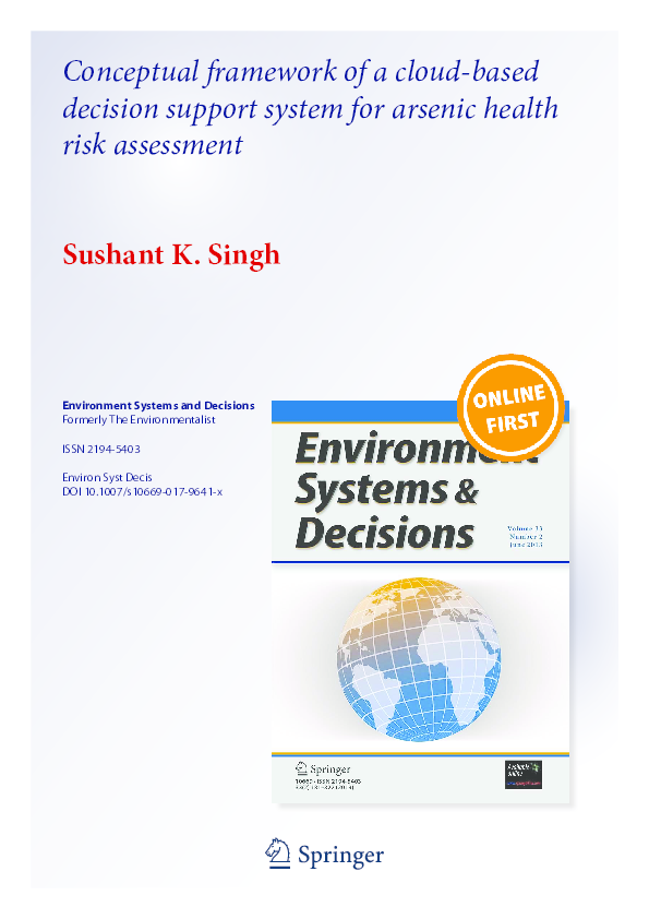 (PDF) Conceptual framework of a cloud-based decision support system for arsenic health risk ...