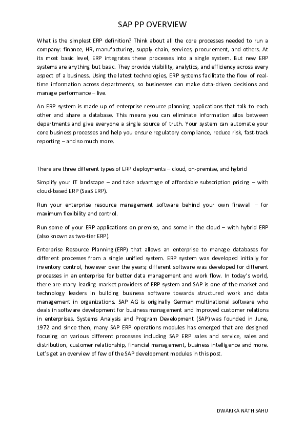(DOC) SAP PP OVERVIEW