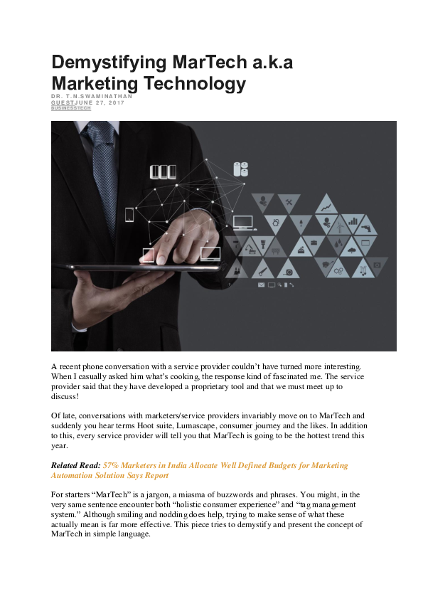 (DOC) Demystifying MarTech a.k.a Marketing Technology