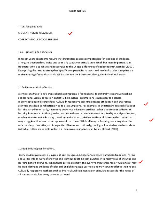 (PDF) View Marked Assignment