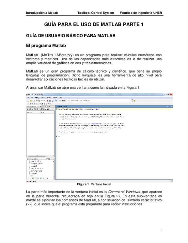 (PDF) Introducción a Matlab Toolbox: Control System Facultad de ...