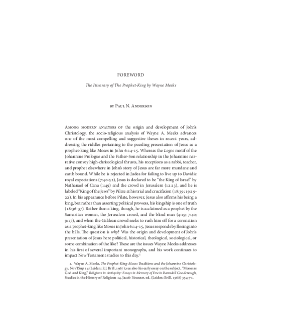 (PDF) "The Itinerary of The Prophet-King by Wayne Meeks" a Foreword by ...