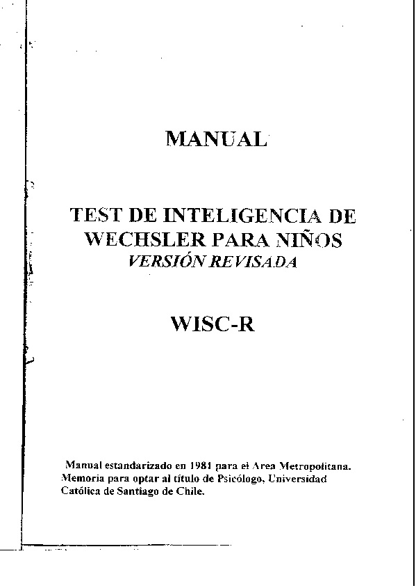 (PDF) Manual wisc-r (test de inteligencia wechsler para niños)