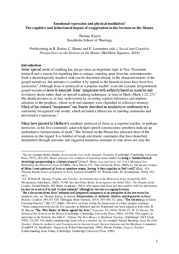 (PDF) Hyperbole in the Sermon on the Mount