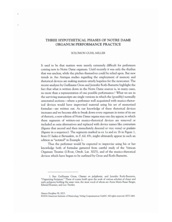 (PDF) Three Hypothetical Phases of Notre Dame Organum Performance ...