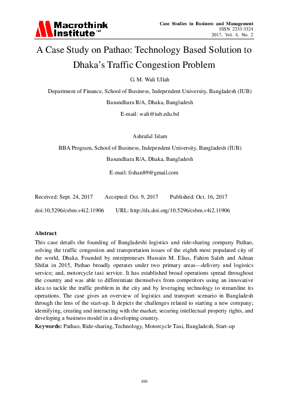 (PDF) Case Studies in Business and Management A Case Study on Pathao ...