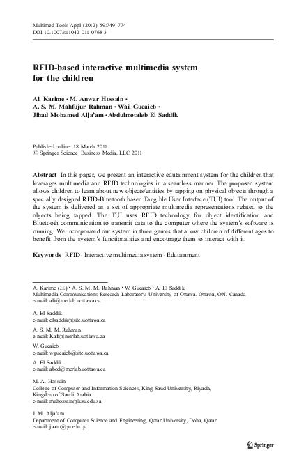 (PDF) RFID-based interactive multimedia system for the children