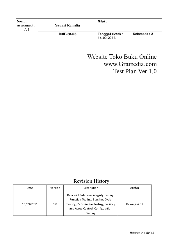 (PDF) Sample Test Plan