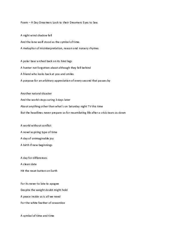 (DOC) Poem on Peace and Conflict