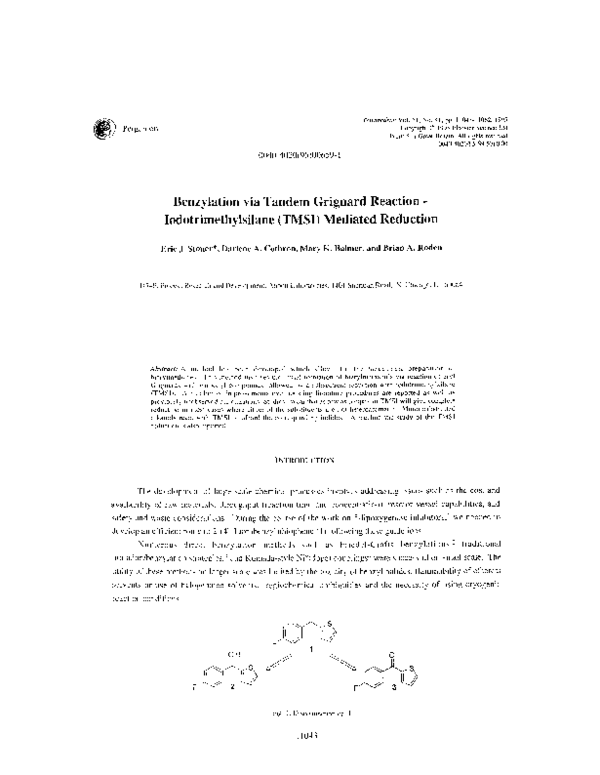 (PDF) Benzylation via Tandem Grignard Reaction - Iodotrimethylsilane ...