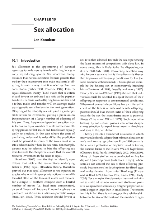 Pdf Sex Allocation Joyce Tong