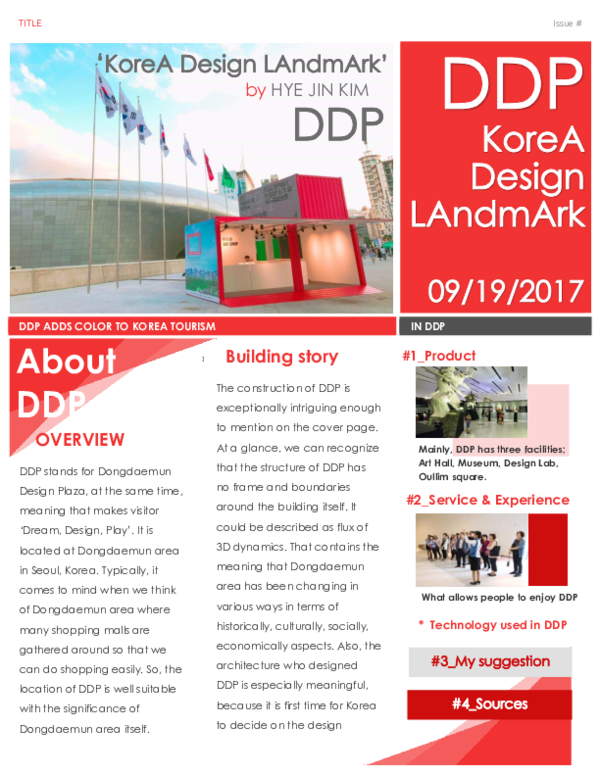 (PDF) DDP ADDS COLOR TO KOREA TOURISM IN DDP | 혜진 김 - Academia.edu
