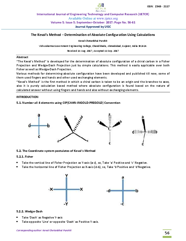 (PDF) The Keval’s Method – Determination of Absolute Configuration Using Calculations