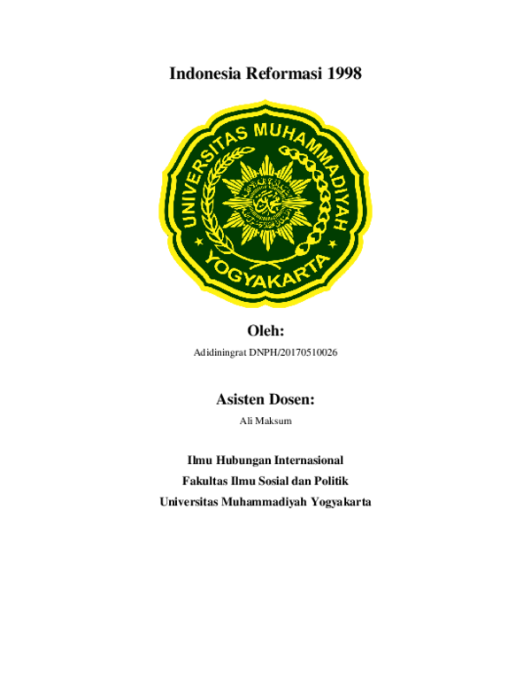 (PDF) Indonesia Reformasi 1998